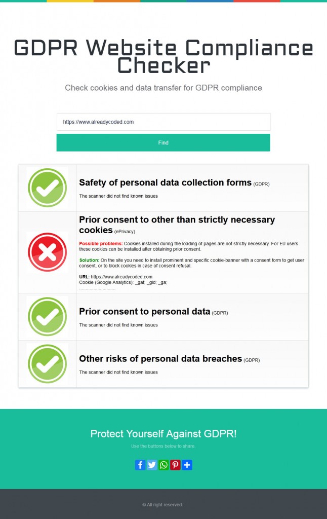 GDPR Website Compliance Checker - Already Coded